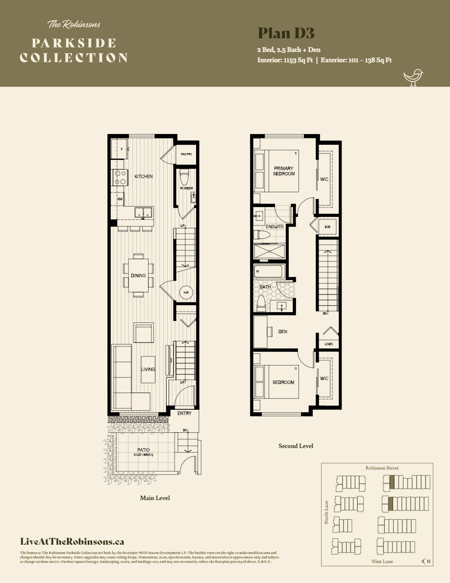 The Robinsons - Parkside Collection - D3 Floor Plan, Coquitlam BC | Livabl