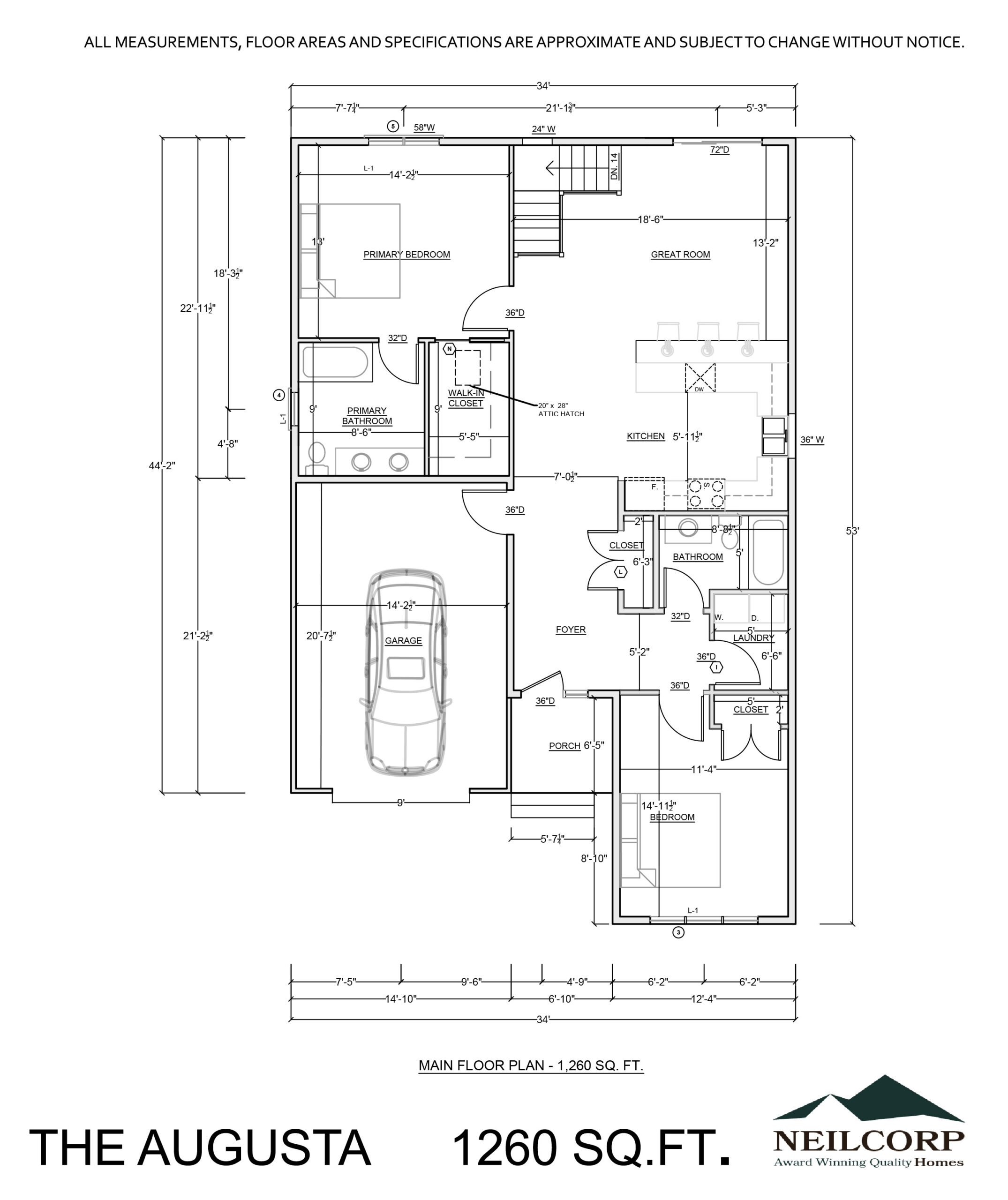 The Augusta floor plan at Mississippi Shores in Carleton Place, ON