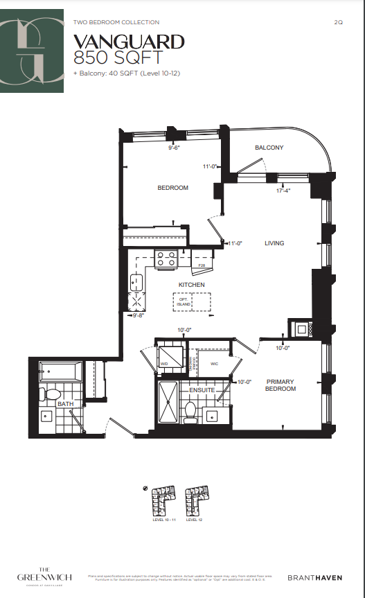 VANGUARD floor plan at The Greenwich, Condos at Oakvillage in Oakville, ON
