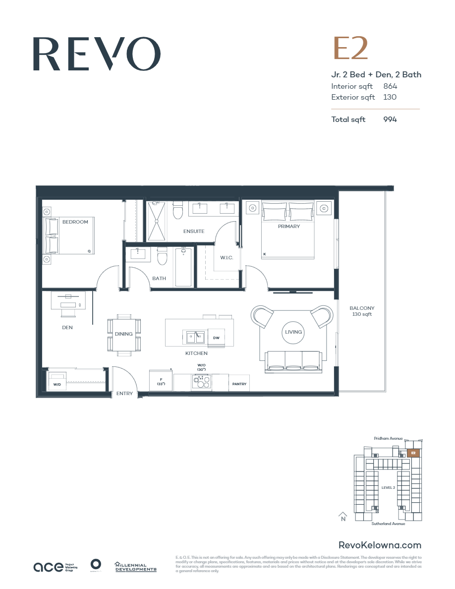 Revo Kelowna - E2 Floor Plan, Kelowna BC | Livabl