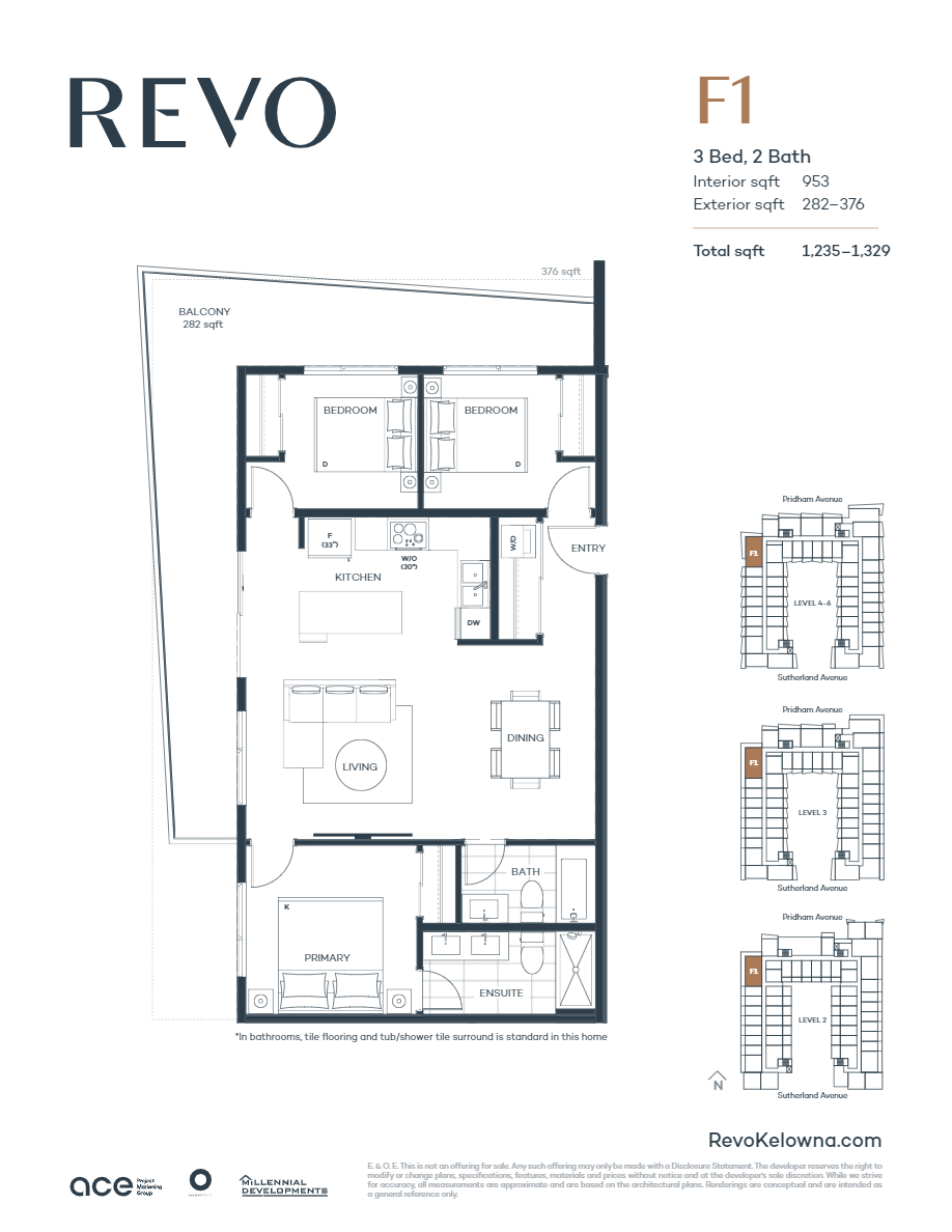 Revo Kelowna - F1 Floor Plan, Kelowna BC | Livabl