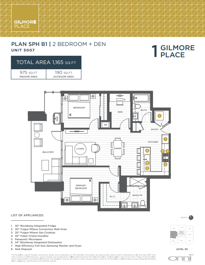 Gilmore Place - SPH B1 Floor Plan, Burnaby BC | Livabl