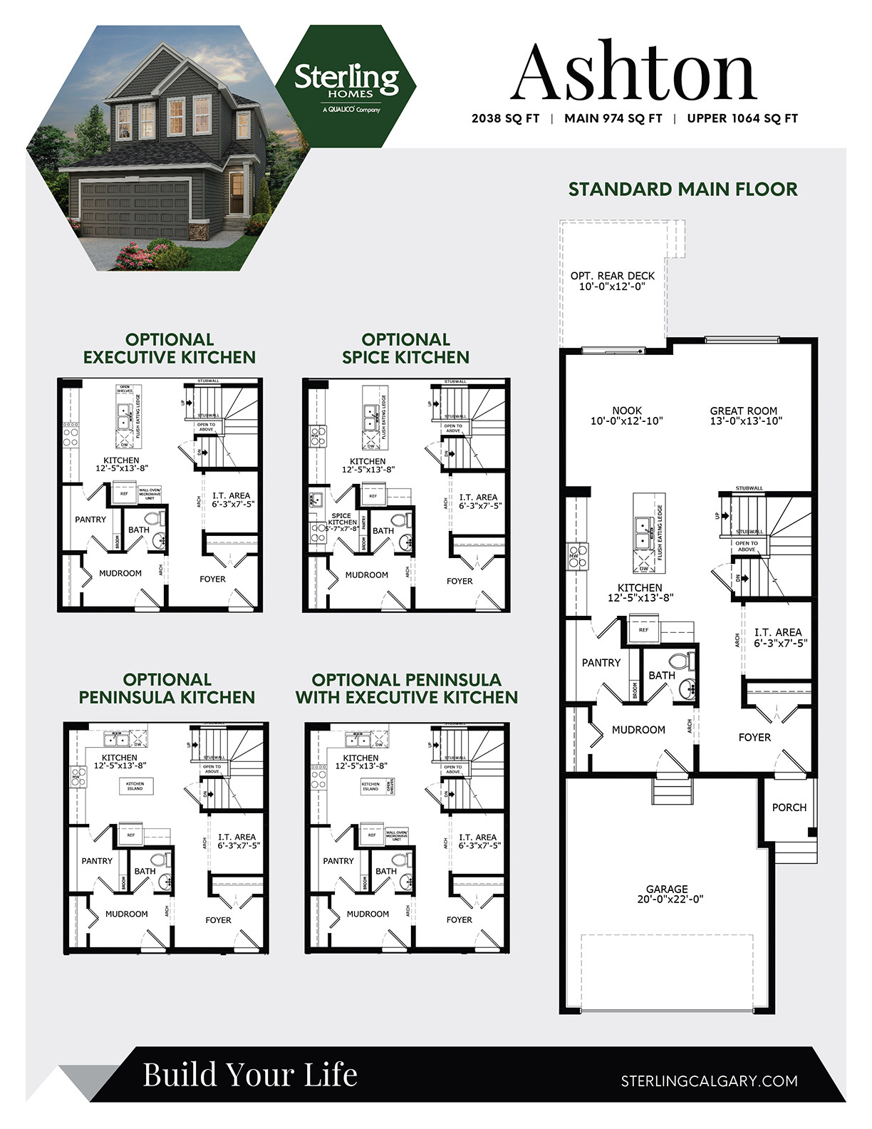 Ashton floor plan at Pine Creek in Calgary, AB