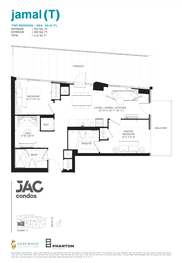 JAC Condos - Jamal (T) Floor Plan, Toronto ON | Livabl