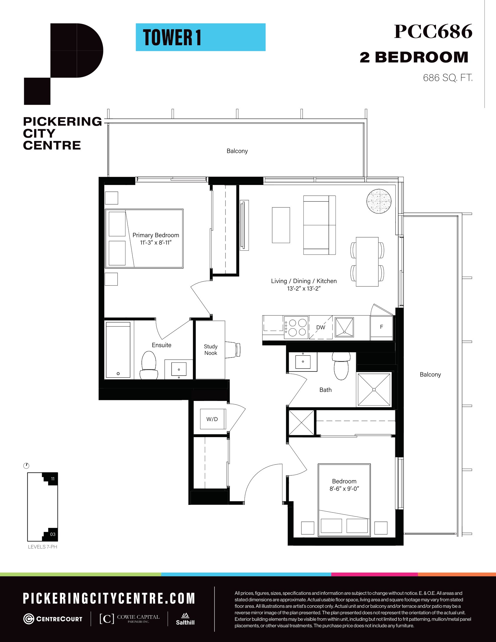 PCC686 floor plan at Pickering City Centre Redevelopment in Pickering, ON
