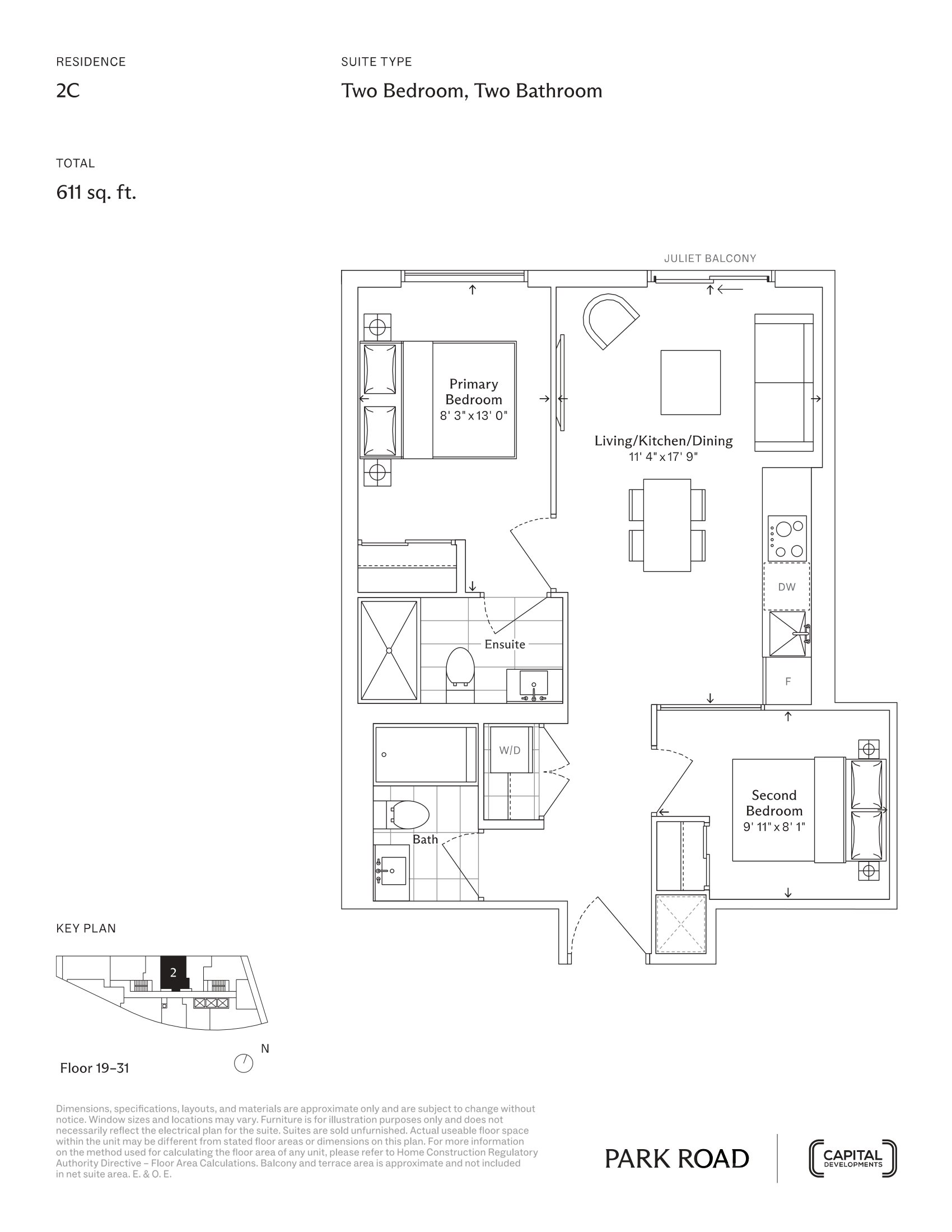 Park Road - 2C Floor Plan, Toronto ON | Livabl