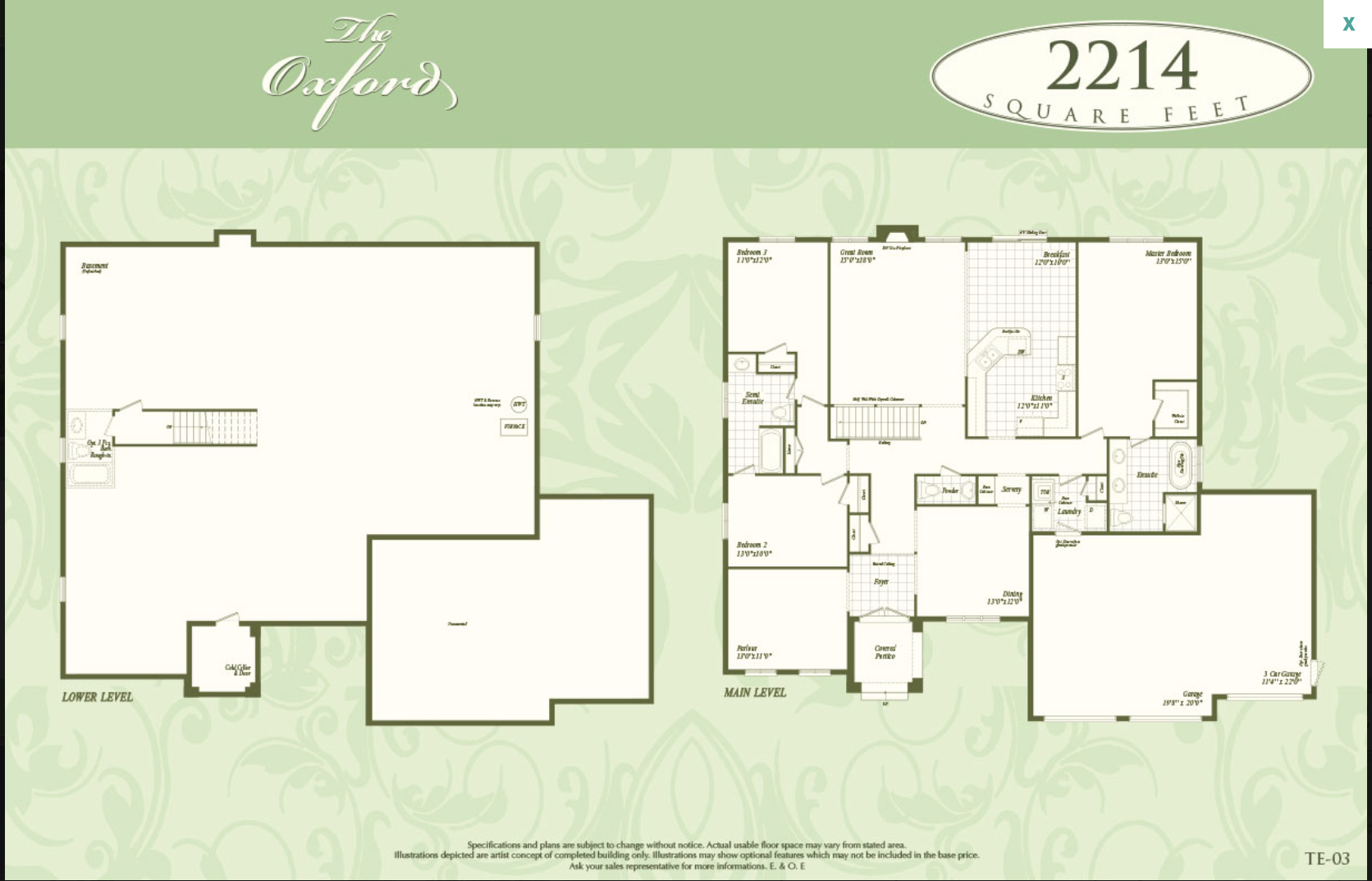 Oxford floor plan at Anten Mills in Minesing, ON