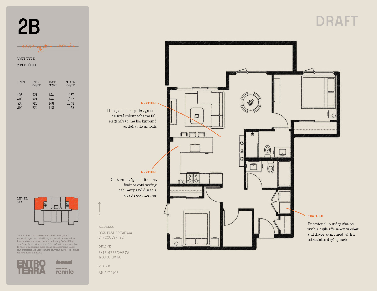 Entroterra YVR - 2B Floor Plan, Vancouver BC | Livabl