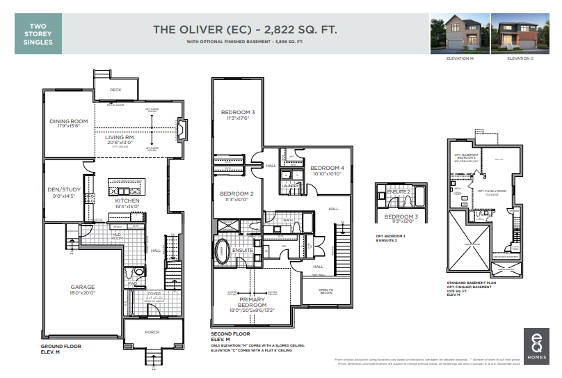 The Oliver EC floor plan at Embrun Central in Embrun, ON
