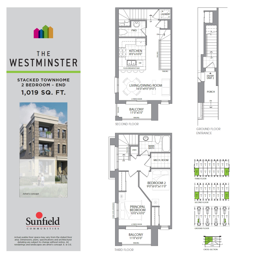 Kennedy Commons - The Westminster End Floor Plan, Brampton ON | Livabl