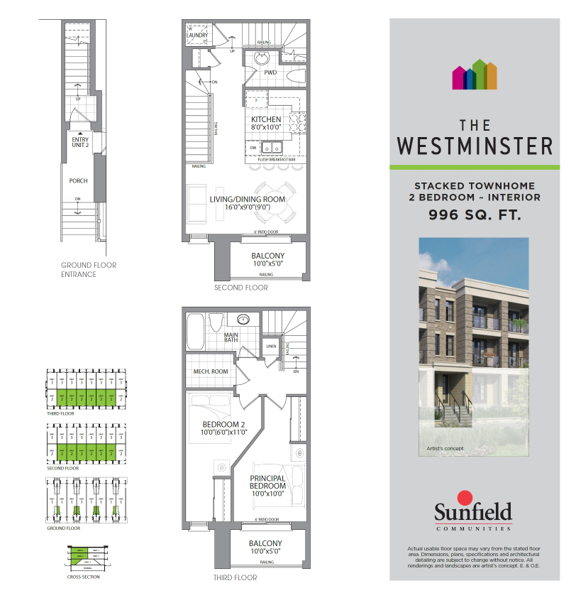 Kennedy Commons - The Westminster Interior Floor Plan, Brampton ON | Livabl
