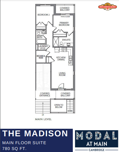 Modal At Main - The Madison Floor Plan, Cambridge ON | Livabl