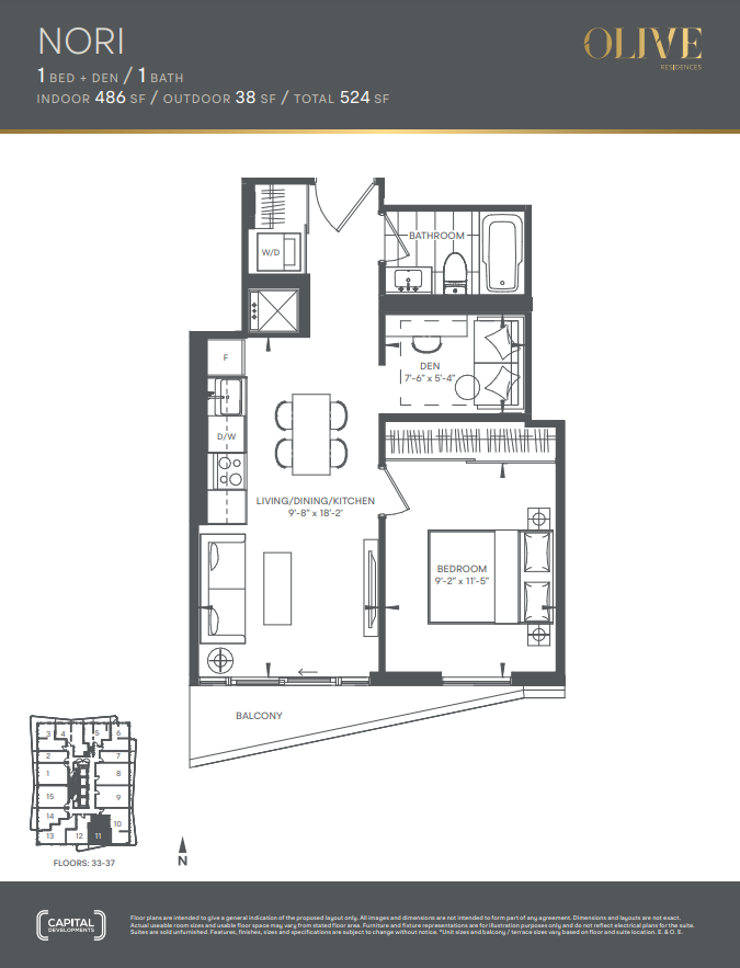 Olive Residences - NORI Floor Plan, Toronto ON | Livabl