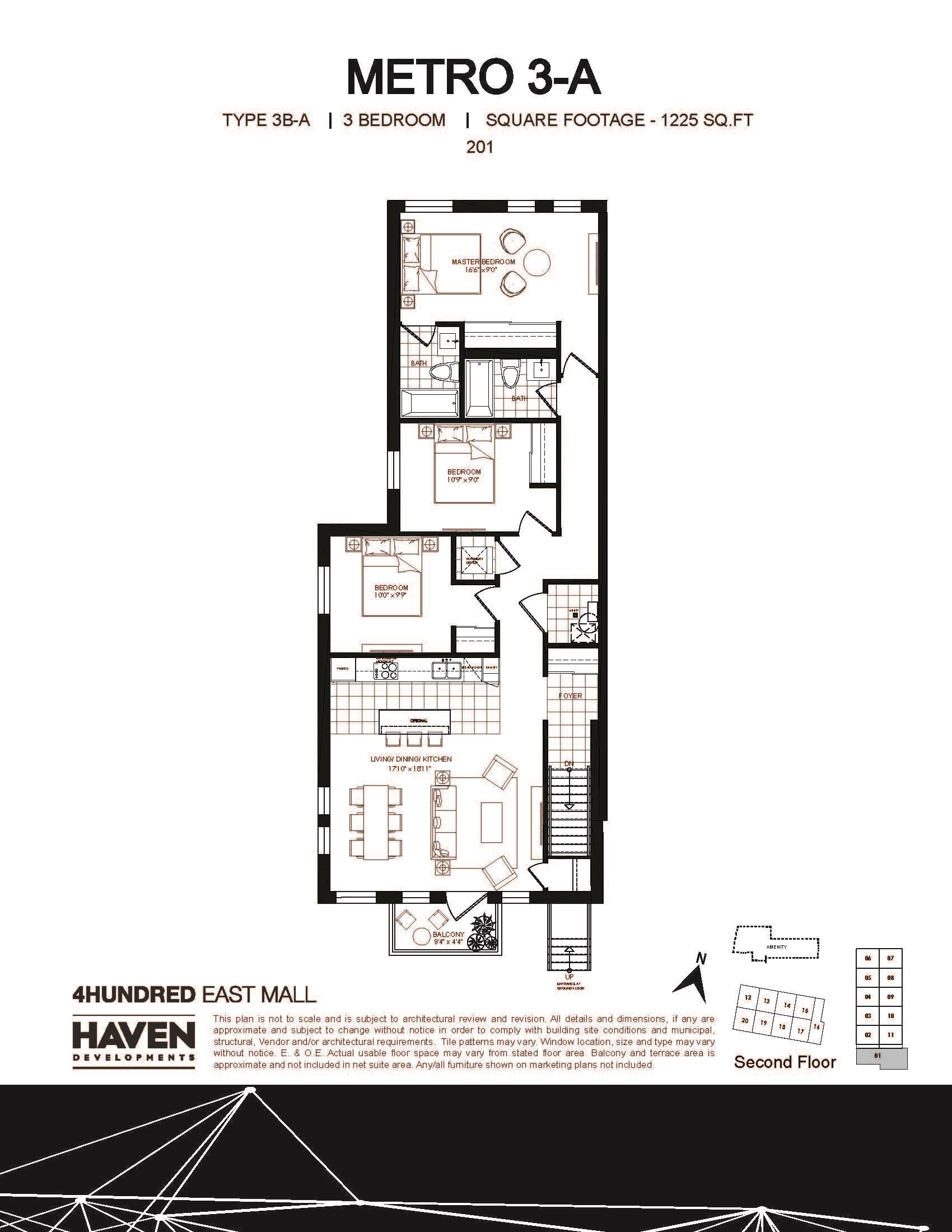 4HUNDRED EAST MALL Urban Townhomes | Metro 3A | Floor Plans and Pricing