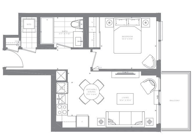 M2M Condos | 1BD-P | Floor Plans and Pricing