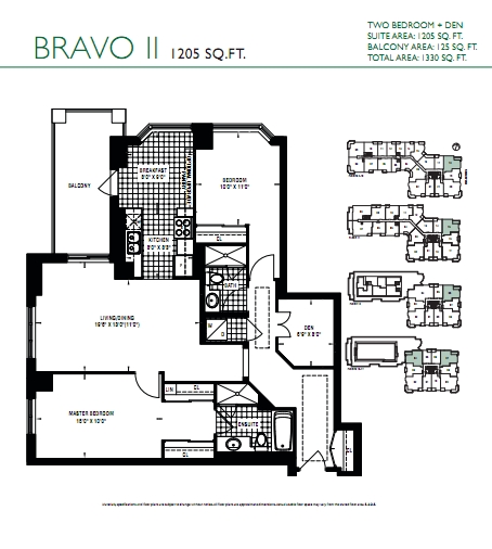 Bravo II floor plan at Aria Condominiums in Toronto, ON