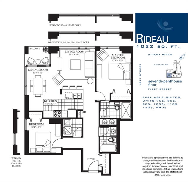 Rideau floor plan at LeBreton Flats Phase 2 in Ottawa, ON