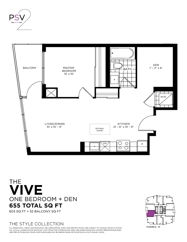 Vive floor plan at PSV2 in Mississauga, ON