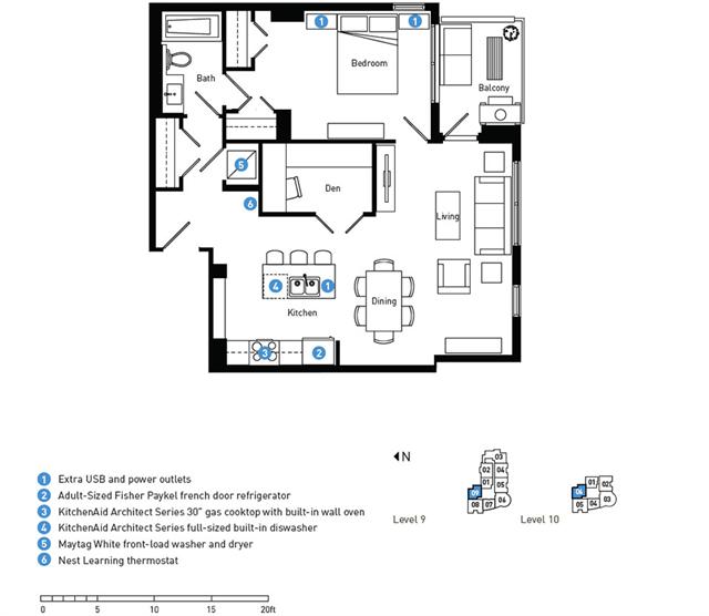 Q floor plan at Bridgeland Crossings II in Calgary, AB
