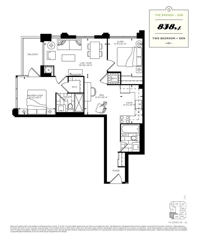 The Mark Condos - The Bronze Floor Plan, Markham ON | Livabl