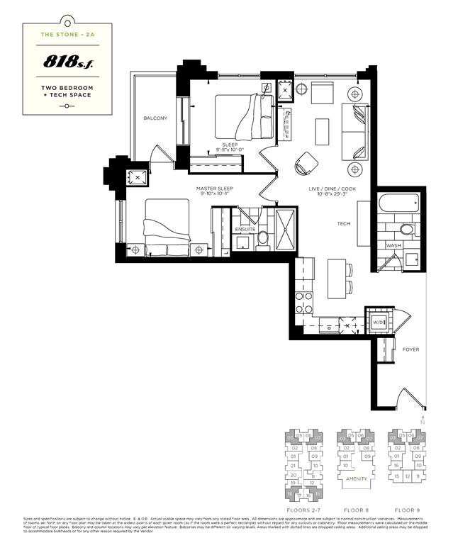 The Stone floor plan at The Mark Condos in Markham, ON