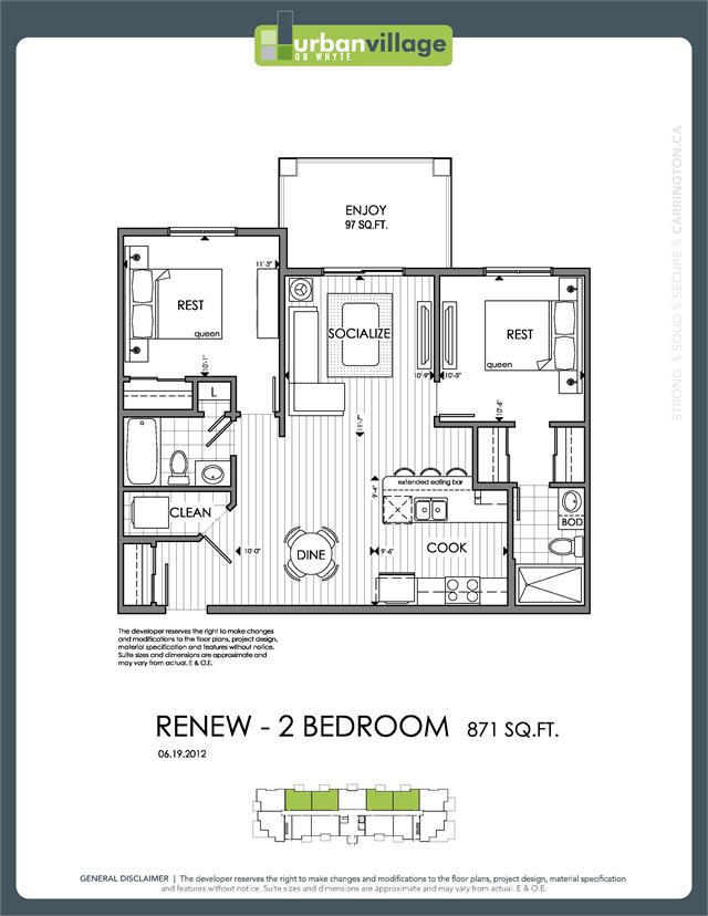 Urban Village - Renew Floor Plan, Edmonton AB | Livabl