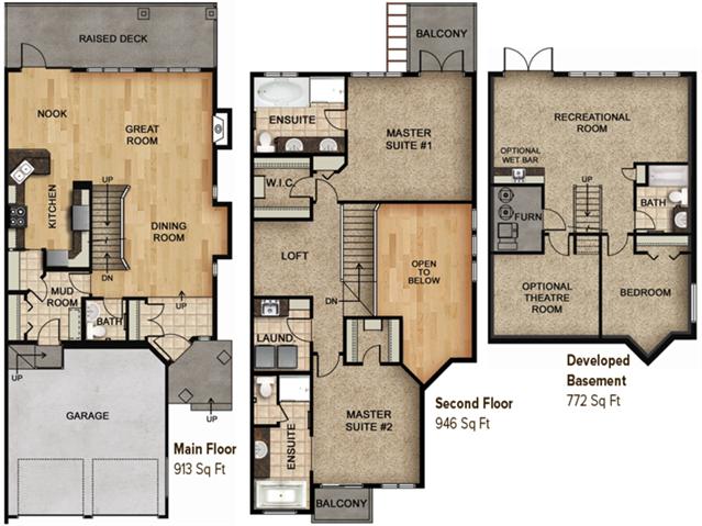 Villas On The Ravine - Salerno Floor Plan, Edmonton AB | Livabl