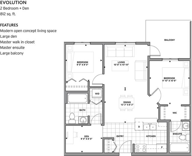 Evolution floor plan at Legacy Gate in Calgary, AB