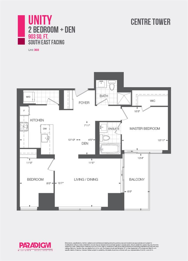 Paradigm Condos - Unity Floor Plan, Burlington ON | Livabl