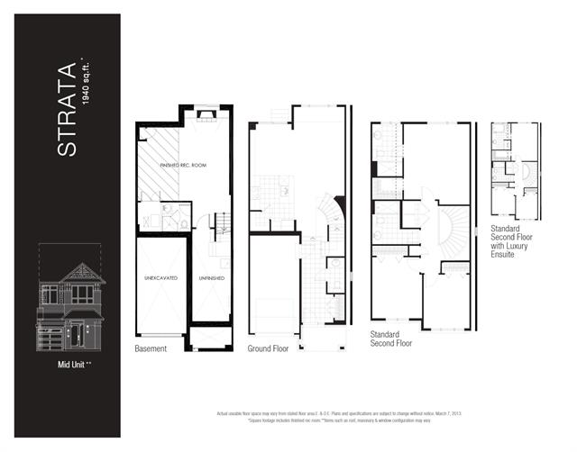 Strata floor plan at Trailsedge East in Ottawa, ON