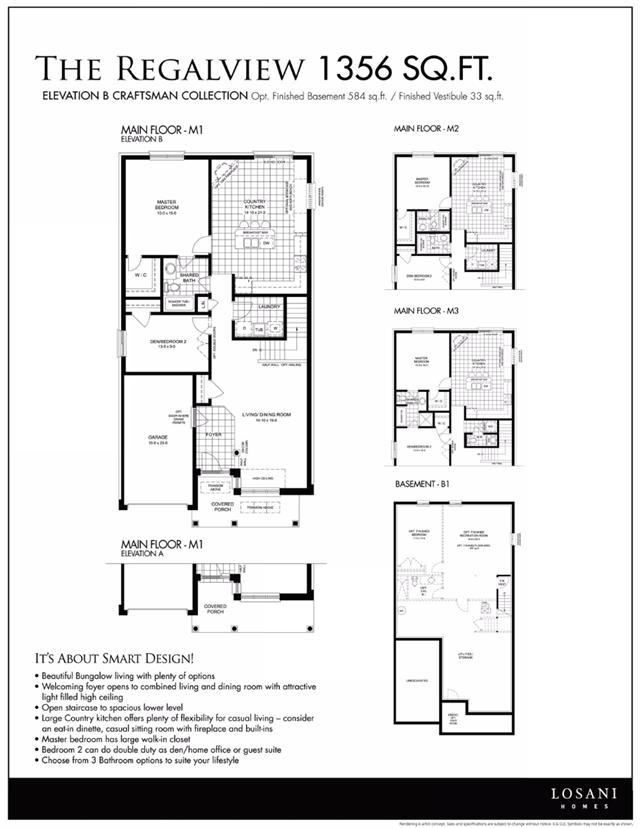 Regalview floor plan at Orchard Park by Losani Homes in Hamilton, ON