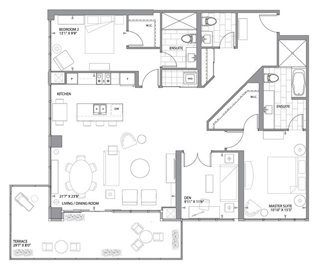 The Berkeley Condominiums - The Laguna Floor Plan, Burlington ON | Livabl