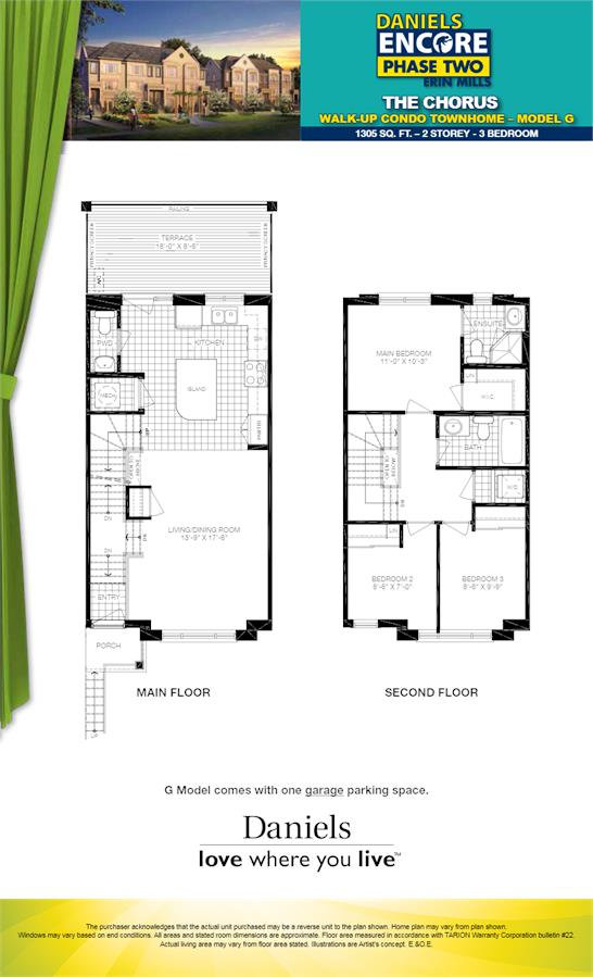 Daniels Encore Phase 2 - The Chorus Floor Plan, Mississauga ON | Livabl