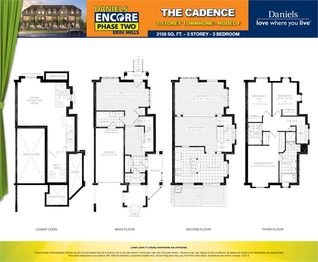 Daniels Encore Phase 2 - The Cadence Floor Plan, Mississauga ON | Livabl