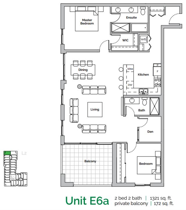E6A floor plan at Radius Bridgeland in Calgary, AB