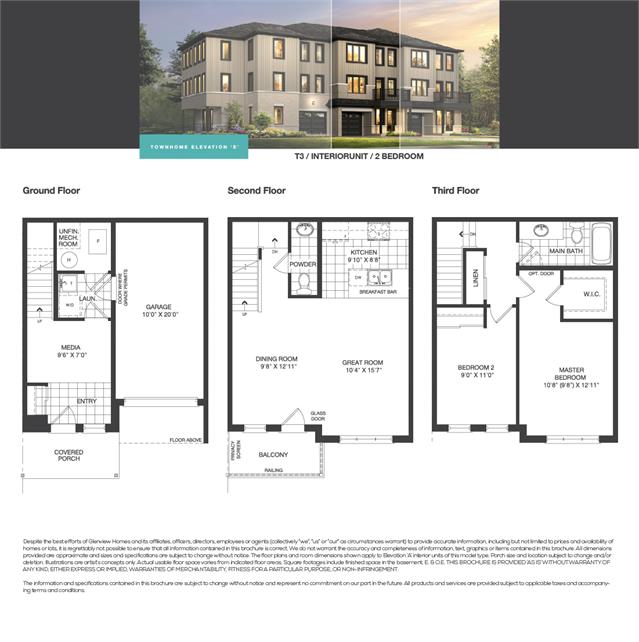 The Juniper floor plan at Liv Towns in Monahan Landing in Ottawa, ON