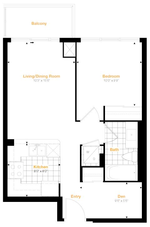 Amber Condos - Residence 1 Floor Plan, Mississauga ON | Livabl