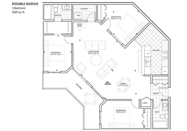 Heritage Valley Station - Double Radius Floor Plan, Edmonton AB | Livabl