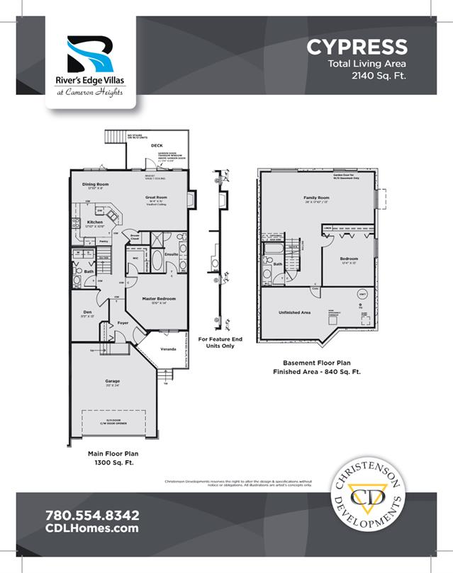 River's Edge - Cypress Floor Plan, Edmonton AB | Livabl