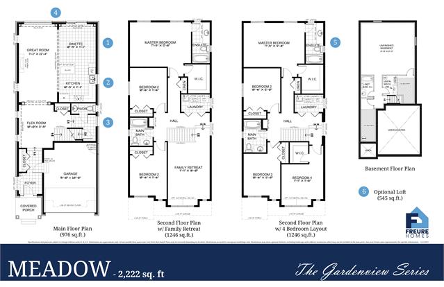Meadow floor plan at Grasslands of Stauffer Woods in Kitchener, ON