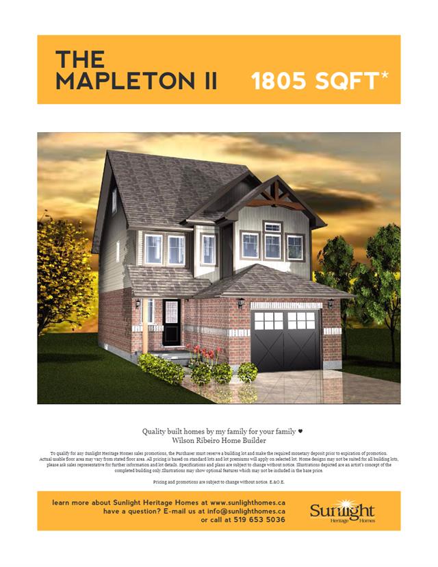 Grasslands of Stauffer Woods - The Mapleton II Floor Plan, Kitchener ON | Livabl