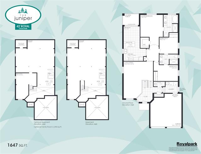The Juniper floor plan at Pineview Greens in Barrie, ON