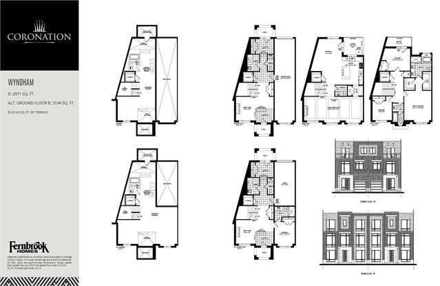 Wyndham floor plan at Coronation in Vaughan, ON