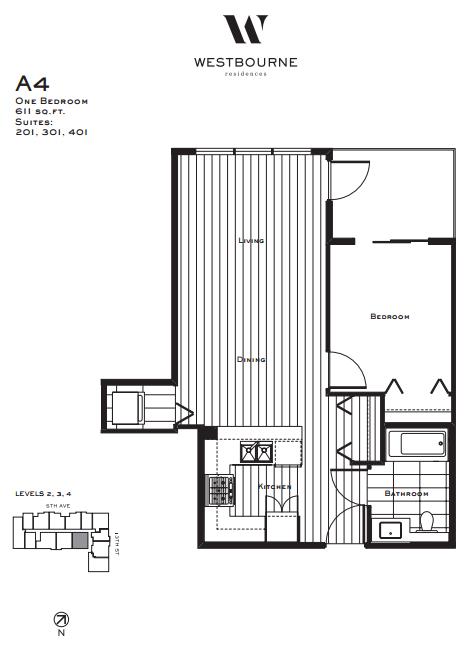 Westbourne Residences - A4 Floor Plan, New Westminster BC | Livabl