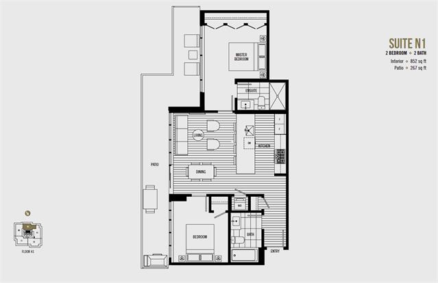 N1 floor plan at Gold House in Burnaby, BC