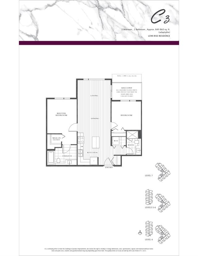 C3 floor plan at Escala in Burnaby, BC