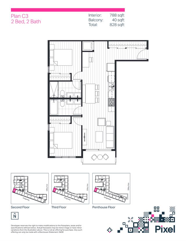 Pixel - C3 Floor Plan, Burnaby BC | Livabl