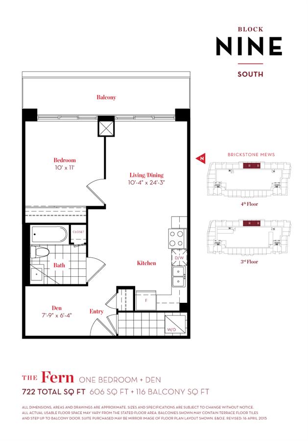 Block Nine: The North Tower + The South Tower - Fern Floor Plan ...