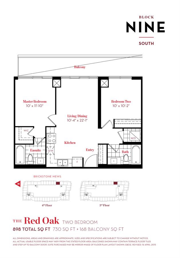 Block Nine: The North Tower + The South Tower - Red Oak Floor Plan ...