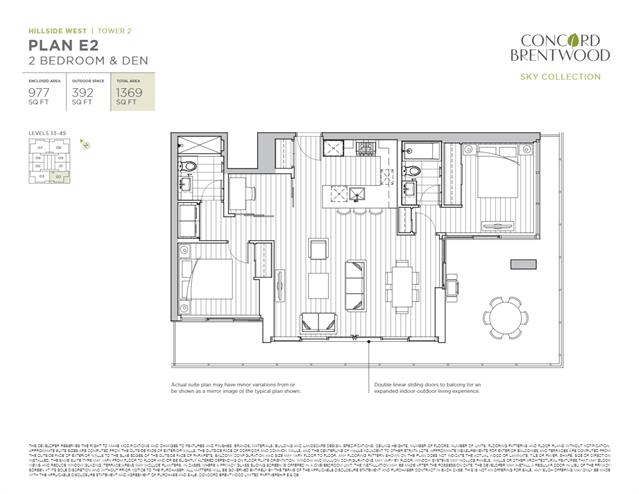 Concord Brentwood Phase One - E2 Floor Plan, Burnaby BC | Livabl